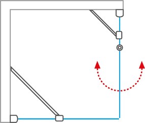 Roltechnik Outlet Čtvercový nebo obdélníkový sprchový kout LZDO1+LZB - bez vaničky Varianta: dveře: 80 cm,  boční stěna: 80 cm, orientace: UNI - (LZDO1/800_LZB/800), Barva profilů a typ výplně: profily: brillant, výplň: transparent
