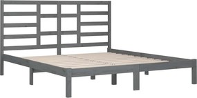 Rám postele šedý masivní dřevo 200 x 200 cm 3105817