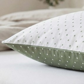 Perkálové bavlněné prodloužené povlečení Puntíky - zelené - duo - GOTS Velikost: 140 x 220 + 70 x 90