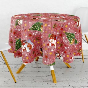 Ubrus PVC kulatý FL-1188-03 – Vánoční motiv (různé velikosti)