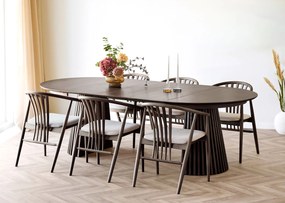 House Nordic Jídelní set stolu OSAKA a 6 židlí AGUSTIN tmavě hnědý 7771001-S