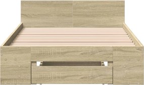Rám postele se zásuvkou dub sonoma 90 x 200 cm kompozitní dřevo 3280799