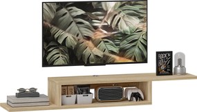 HOMCOM Floating Wall TV Stand se policí - Dub