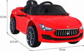 Ramiz Elektrické autíčko Maserati Ghibli na akumulátor červené + dálkové ovládání + pomalý start + EVA + MP3 USB + LED