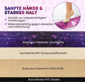Costway 270 cm kladina dětská kladina skládací gymnastická kladina s – fialová
