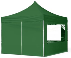 TOOLPORT Nůžkový stan 3x3 m, hliník, vč. 4 bočnic tmavě zelená - (59008)