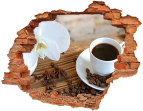 Wallmuralia Nálepka 3D díra Šálek kávy 90x70 cm