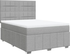 Box spring postel s matrací světle šedá 140 x 200 cm textil 3291691