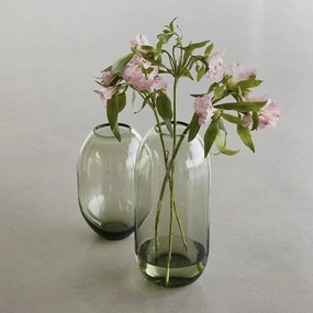 Hübsch Skleněná váza green Větší, zelená barva, sklo