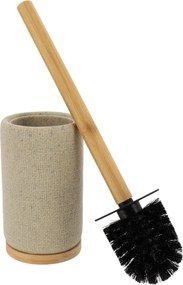 WC kartáč Solena, béžová/s dřevěnými prvky