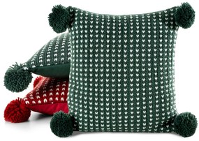 VÁNOČNÍ DEKORAČNÍ POVLEK NA POLŠTÁŘ SWEATER 45X45 CM ZELENÁ