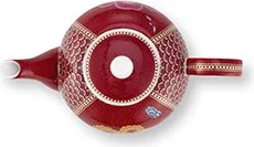 Pip Studio Blooming Tales velká čajová konvice 1,6 l - tmavě červená (Porcelánová čajová konvice v tmavě červené barvě)