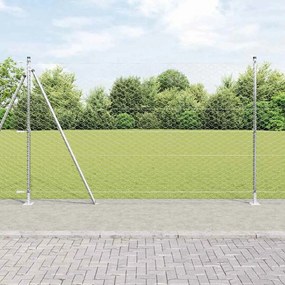 Hexagonální plot s betonovým základem 10 x 1,4 m Stříbrná 3353773