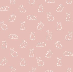 Růžová dětská vliesová tapeta se zajíčky, 17148, MiniMe, Cristiana Masi by Parato