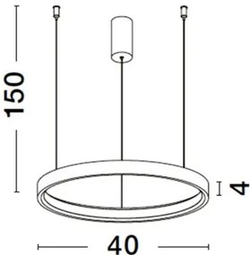 LED lustr Perrine 40 stříbrná