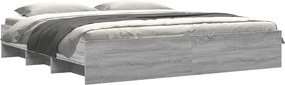 Rám postele šedý sonoma 200 x 200 cm kompozitní dřevo 3295630