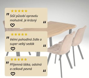 Vikio Jídelní set pro 4 osoby 160x90 cm dub noha U béžová židle VJS156-4BE-S