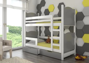 ADRK Furniture Patrová postel pro dvě osoby s matracemi MARABA CH-Mar-W+GRA-D042