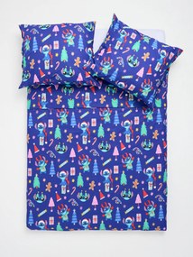 Sinsay - Sada ložního prádla se vánočním vzorem Stitch - námořnická modrá