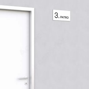 ACCEPT Označení podlaží "3. PATRO" - stříbrná tabulka - černý popis