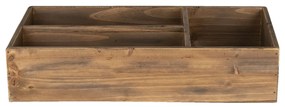 Hnědý dřevěný zásobník se 3 přihrádkama - 43*22*9 cm