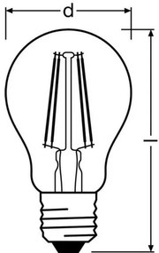 LED žárovka E27 OSRAM Filament CLA FIL 7W (60W) teplá bílá (2700K)