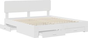 Rám postele se zásuvkou Bílá 180 x 200 cm Kompozitní dřevo 3412339