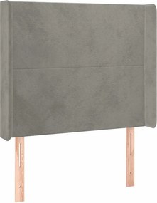 Čelo postele typu ušák světle šedé 83x16x118/128 cm samet 3119330