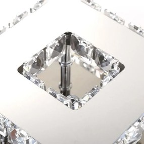 Toolight - Křišťálová hranatá stropní lampa Glamour 8W neutrální barva APP406-C, chromová, OSW-65004