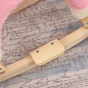 HOMCOM Houpací kůň se zvukem 65x32,5x61 cm | růžový
