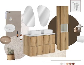 Comad Koupelnová skříňka s deskovým umyvadlem set Nova Oak 100 dub coast evoke