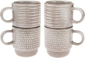 Sada 4 ks keramických hrnků BEIGE 290 ml