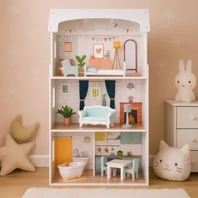 ECOTOYS Třípatrový domeček pro panenky Alice / od 3 let