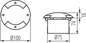 Nájezdové LED svítidlo Kanlux ROGER DL-2LED6 IP66 07281