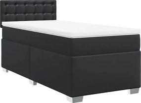Box spring postel s matrací černá 80 x 200 cm umělá kůže 3288396