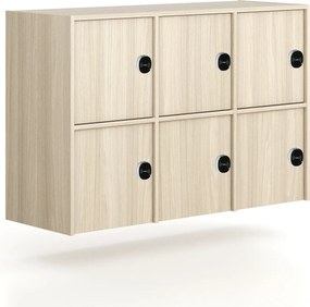 Nástavba pro skříně FRAME, 6x dveře, 1299 x 450 x 854 mm, RFID zámek, dub přírodní