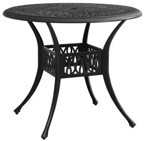 Zahradní stůl Hemsing - litý hliník - 90x90x74 cm | černý