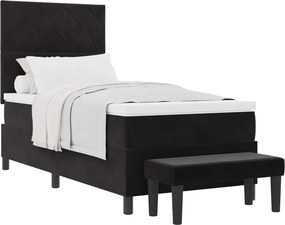 Postel s boxspringem s čelo Černá 200 x 90 cm samet 3344554