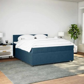 Box spring postel s matrací modrá 180 x 200 cm samet 3287804