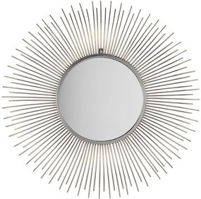 Stříbrné nástěnné zrcadlo ø80 cm CILLY Beliani