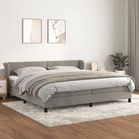 Box spring postel s matrací světle šedá 200x200 cm samet,  3127451