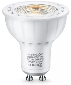 Stmívatelná led žárovka minalox gu10 8w 24v 60° 2700k