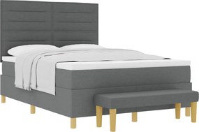 Postel s boxspringem s polštářem Tmavě šedá 200 x 140 cm textil 3344227