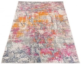 Kusový koberec DENVER A024A Abstraktní moderní šedý oranžový Rozměr: 160x230 cm