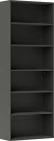 HOMCOM knihovna úložný regál 6 úrovní s nastavitelnými policemi pro obývací pokoj, ložnici, kancelář, 60x24x158,5 cm, černá