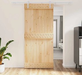 vidaXL Posuvné dveře s kováním 95 x 210 cm masivní borové dřevo [3203030]