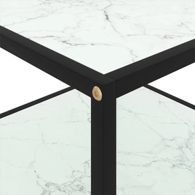 Konferenční stolek bílý 60 x 60 x 35 cm tvrzené sklo - Default Title