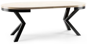 jídelní stůl rozkládací kulatý NARVIC 100-176 cm - Egger - white chromix