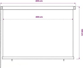 Venkovní roleta 205 (Š) x 140 (V) cm modrá HDPE 312842