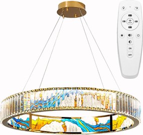 Toolight Toolight, LED stropní svítidlo 60cm + dálkové ovládání APP1748-CP, zlatá-průhledná, OSW-07894